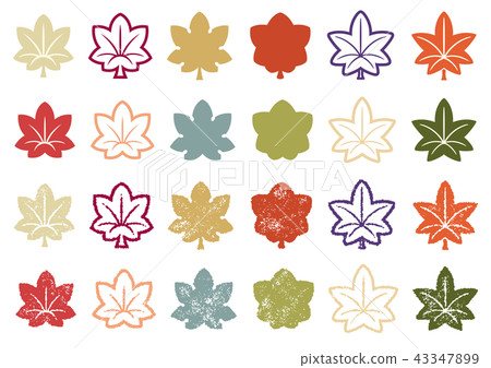 Japanese style autumn leaves set - Stock Illustration [43347899] - PIXTA