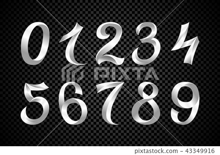 set of festive white ribbon digits vector number - Stock Illustration ...