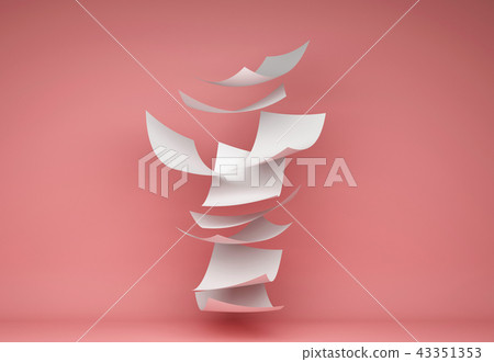 Blown Paper isolated on red background.... - Stock Illustration ...