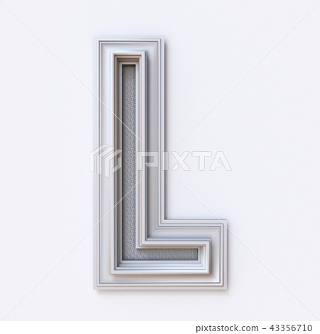 White picture frame font Letter L 3D - Stock Illustration [43356710 ...