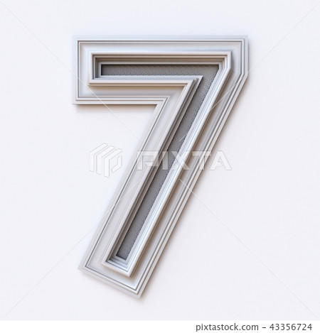 White picture frame font Number 7 SEVEN 3D - Stock Illustration ...