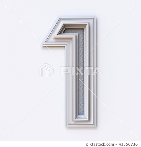White picture frame font Number 1 ONE 3D - Stock Illustration [43356730 ...