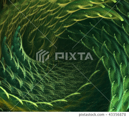 Green floral wave. Growing grass spiral - Stock Illustration [43356878 ...