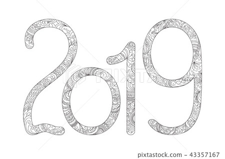 elegant patterned number 2019 - Stock Illustration [43357167] - PIXTA
