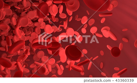 Red blood cell in blood vessel of body. - Stock Illustration [43360339 ...