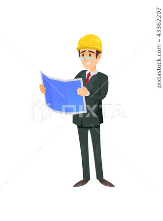 Project owner exploring blueprint - Stock Illustration [43362207] - PIXTA