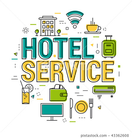 Hotel service letters - Line Concept - Stock Illustration [43362608 ...