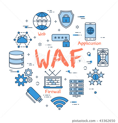 Blue round WAF concept-插圖素材 [43362650] - PIXTA圖庫