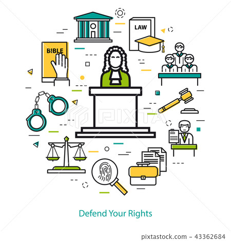 Defend Your Rights - round concept-插圖素材 [43362684] - PIXTA圖庫