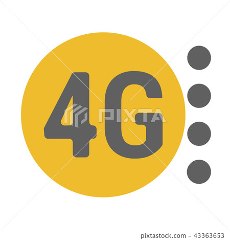 Flat 4g vector emblem with signal strength dots - Stock Illustration ...