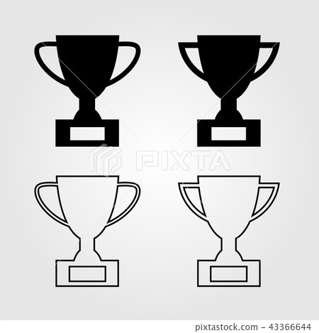 Trophy line icon flat style isolated on background - Stock Illustration ...