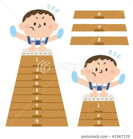 Boy jumping jump box - Stock Illustration [43367170] - PIXTA