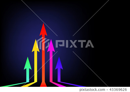 Moving up colorful arrows on black background - Stock Illustration ...