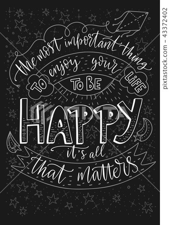 Positive vector lettering card. Handdrawn... - Stock Illustration ...