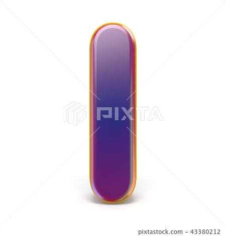 Letter I purple font yellow outlined 3D-插圖素材 [43380212] - PIXTA圖庫