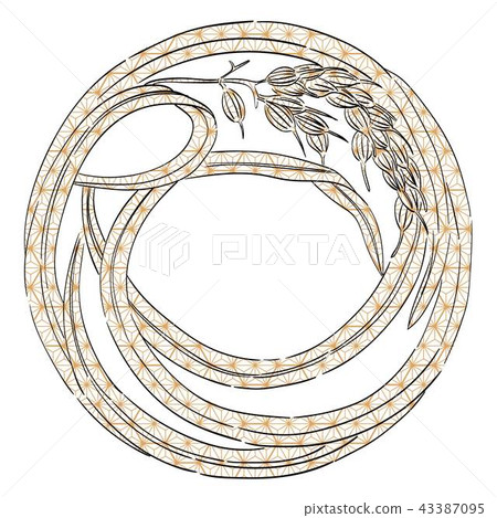 Rice icon vector. Gold Japanese pattern template. - Stock Illustration ...