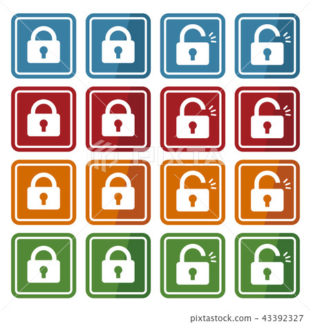 Lock icon (open and close) - Stock Illustration [43392327] - PIXTA