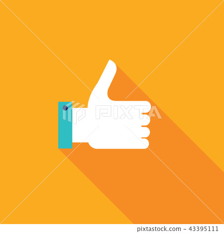 Thumbs up icon. Colorful modern flat design for... - Stock Illustration ...