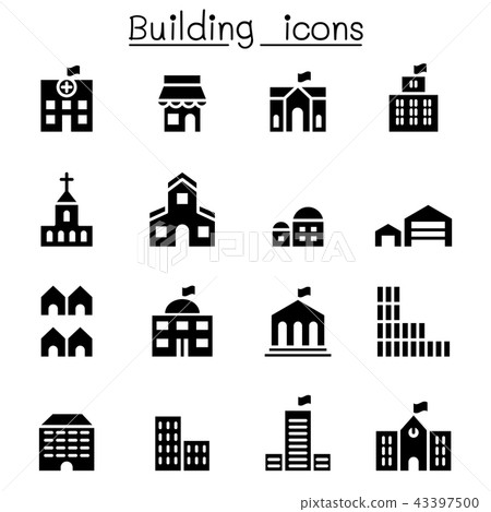 Basic building icon set - Stock Illustration [43397500] - PIXTA