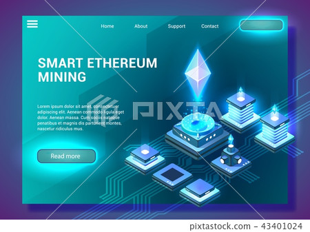 Smart Ethereum Mining. Vector Illustration.-插圖素材 [43401024] - PIXTA圖庫