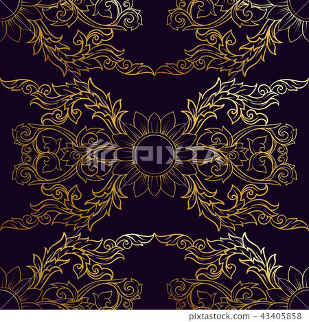 Seamless pattern, background of gold decorative... - Stock Illustration ...