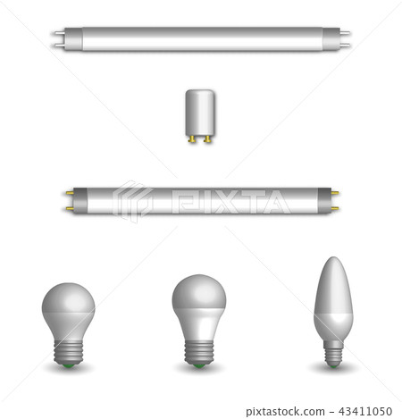 Set of different LED bulbs in 3D, vector - Stock Illustration [43411050 ...