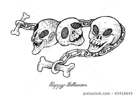 Skull and Chains For Halloween Celebration - Stock Illustration ...