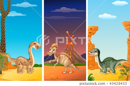 Set of three dinosaurs - Stock Illustration [43428433] - PIXTA