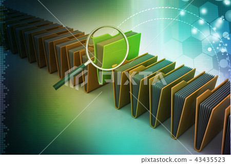 Magnifying glass with file folder - Stock Illustration [43435523] - PIXTA