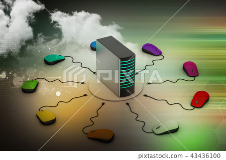 computer mouse connected Server - Stock Illustration [43436100] - PIXTA