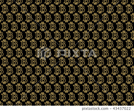 Abstract geometric pattern with bitcoin. Seamless - Stock Illustration ...