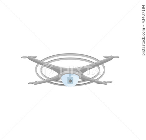 Flat vector icon of flying quadcopter. Drone... - Stock Illustration ...