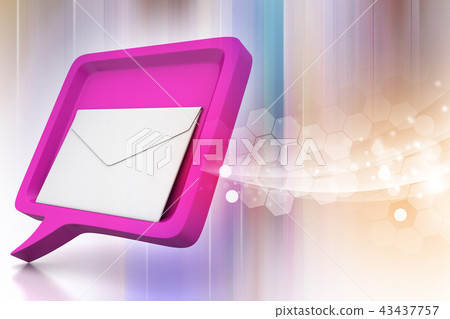 Speech bubble with mail - Stock Illustration [43437757] - PIXTA