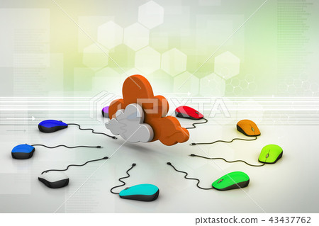 computer mouse connected to a cloud - Stock Illustration [43437762] - PIXTA