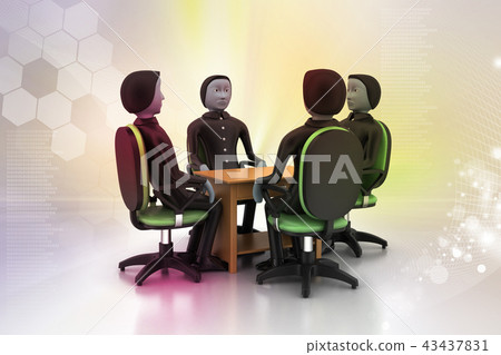 3d people in business meeting - Stock Illustration [43437831] - PIXTA