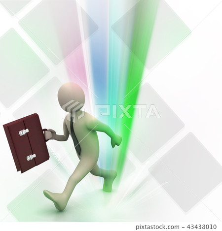 3d business man with briefcase - Stock Illustration [43438010] - PIXTA