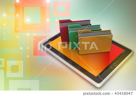 Tablet PC with file folder - Stock Illustration [43438047] - PIXTA