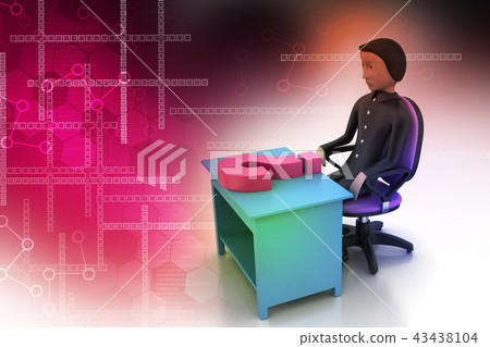 Business man in problem-插圖素材 [43438104] - PIXTA圖庫