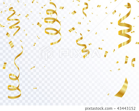 confetti and gold ribbons. - Stock Illustration [43443152] - PIXTA