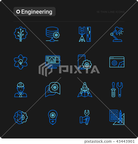 Engineering thin line icons set - Stock Illustration [43443901] - PIXTA