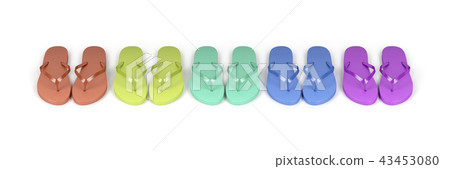 Flip-flops with different colors - Stock Illustration [43453080] - PIXTA