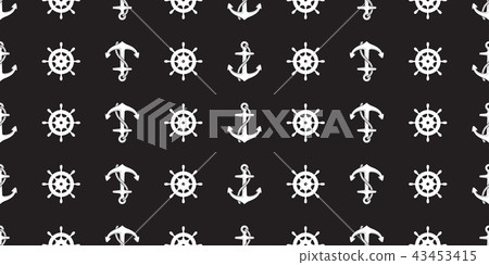 Anchor helm seamless pattern vector Nautical boat - Stock Illustration ...