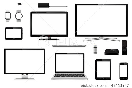 Set of realistic vector digital devices set - Stock Illustration ...