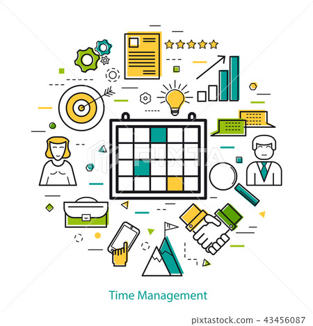 Time Concept - LineArt - Stock Illustration [43456087] - PIXTA