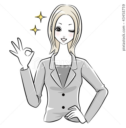 Business woman facial expression OK - Stock Illustration [43458759] - PIXTA