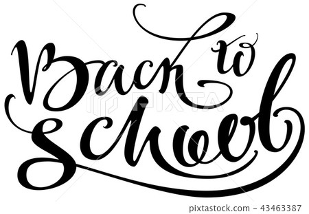 Back to school ornate handwriting calligraphy text - Stock Illustration ...