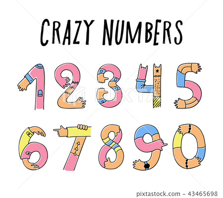 Hands up crazy numbers-插圖素材 [43465698] - PIXTA圖庫
