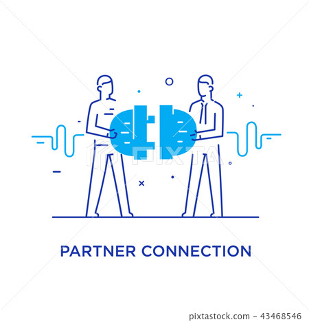 Businessmen connect connectors. - Stock Illustration [43468546] - PIXTA