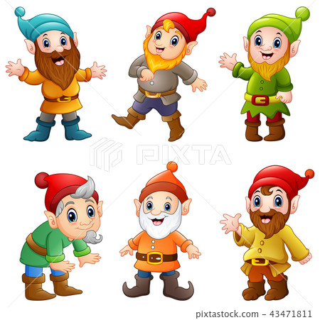 Set of cartoon happy dwarf-插圖素材 [43471811] - PIXTA圖庫