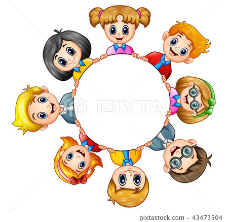 Cartoon kids around the frame - Stock Illustration [43473504] - PIXTA